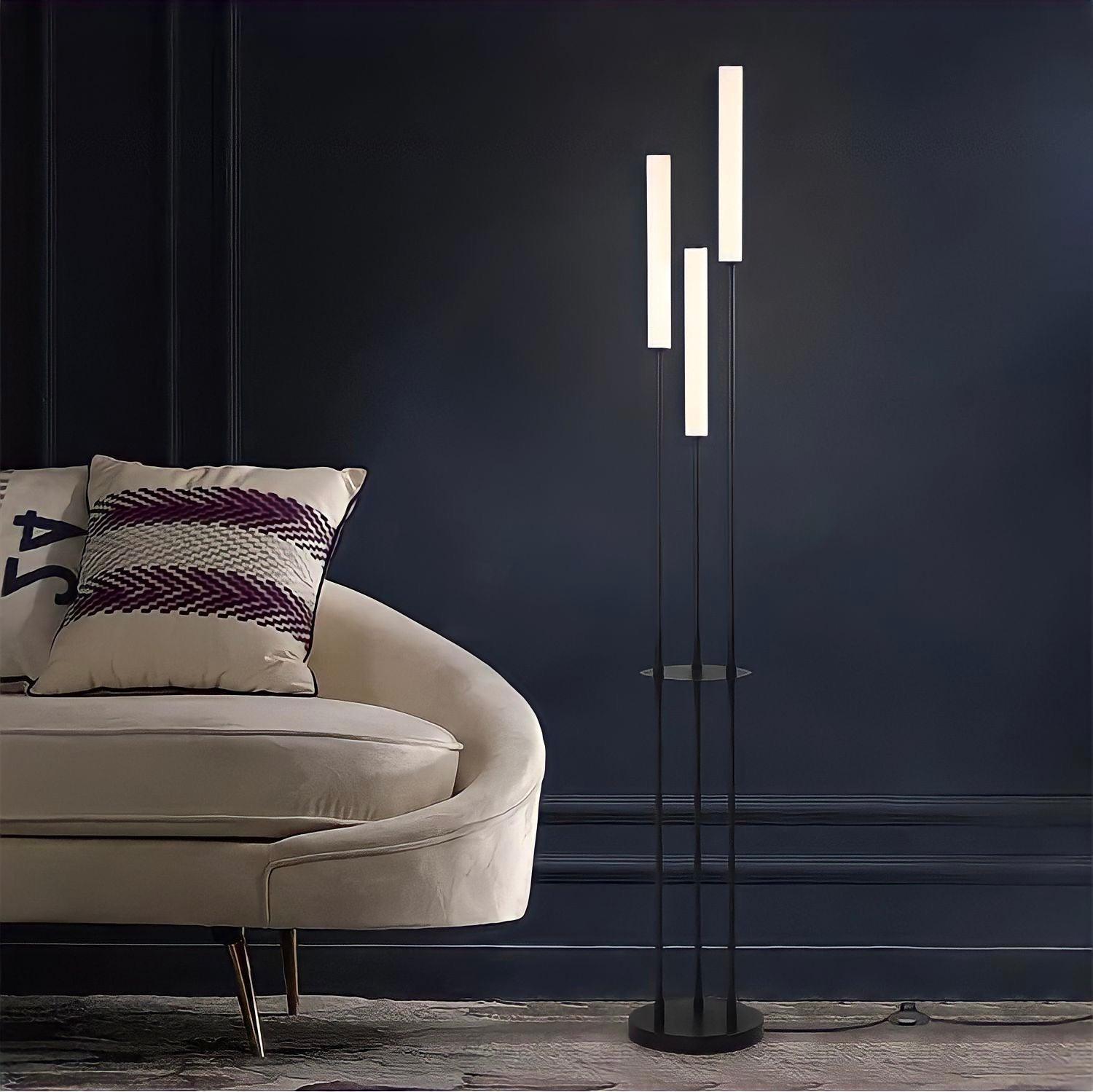 Triple floor lamp in modern design